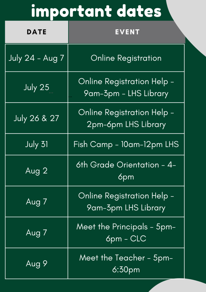 Important Back to School Dates | Luling Independent School District